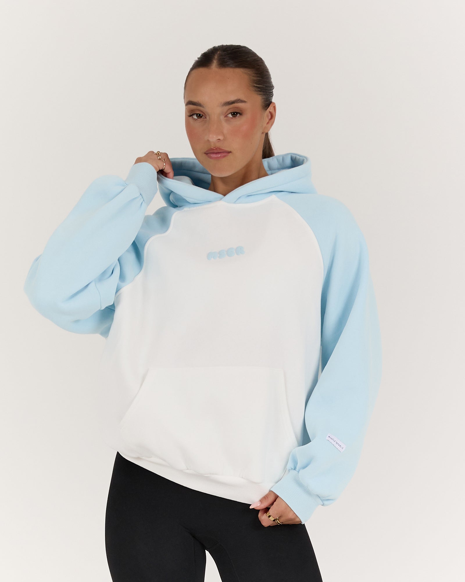 RAGLAN HOODIE - POWDER BLUE – MUSCLE REPUBLIC