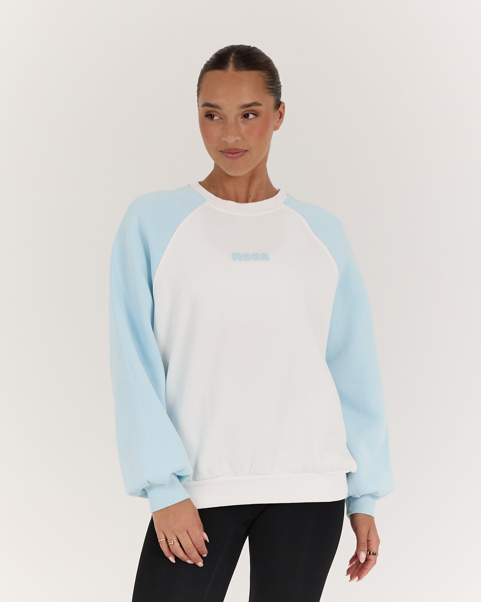 RAGLAN CREW - POWDER BLUE – MUSCLE REPUBLIC