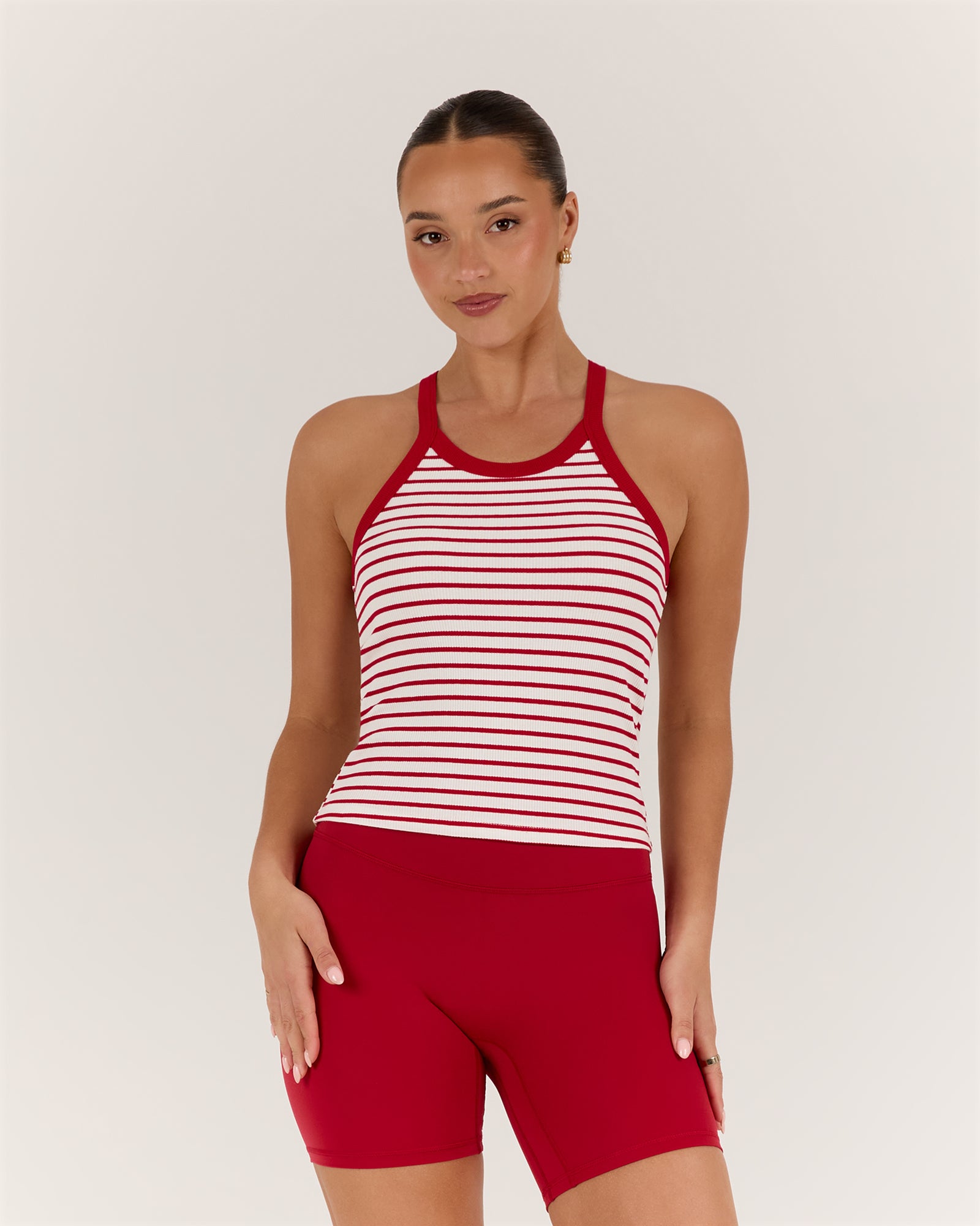 AGILITY RIBBED TANK TOP - RED STRIPE – MUSCLE REPUBLIC
