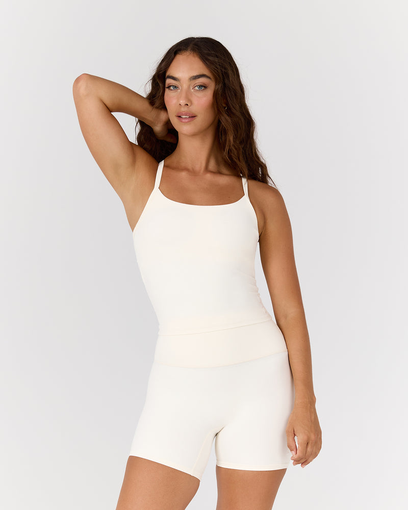 AIRE KEYHOLE RACER BACK TOP - VANILLA – MUSCLE REPUBLIC