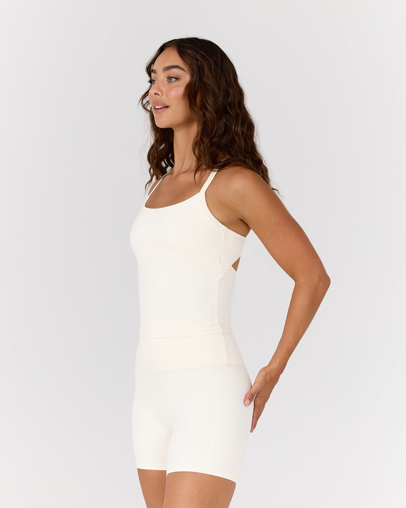 AIRE KEYHOLE RACER BACK TOP - VANILLA – MUSCLE REPUBLIC