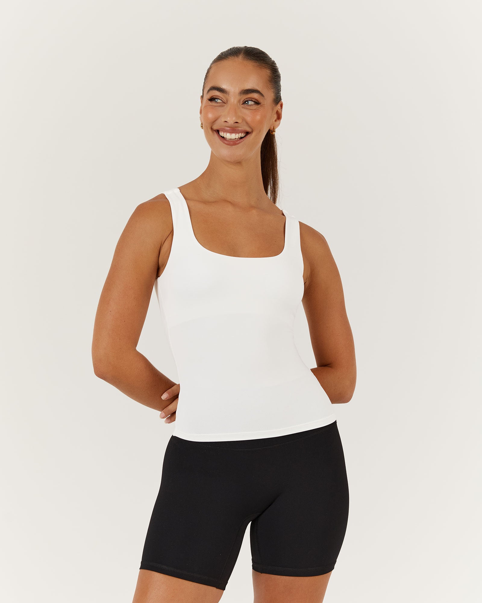 ATHLEISURE TANK - WHITE – MUSCLE REPUBLIC