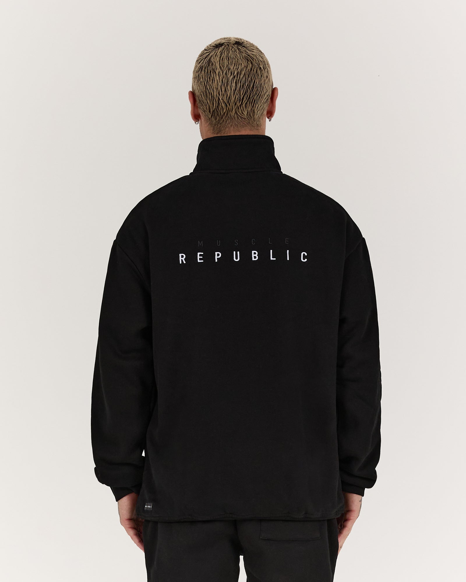 CLASSIC QUARTER ZIP JUMPER - BLACK – MUSCLE REPUBLIC