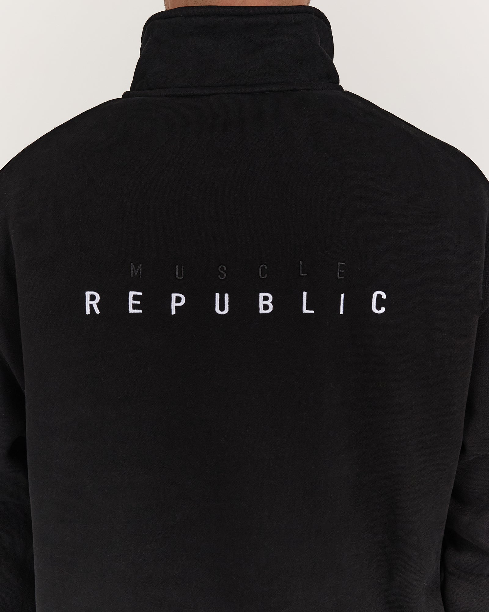 CLASSIC QUARTER ZIP JUMPER - BLACK – MUSCLE REPUBLIC