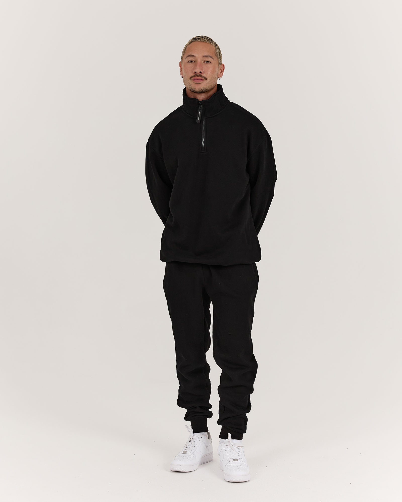 CLASSIC QUARTER ZIP JUMPER - BLACK – MUSCLE REPUBLIC