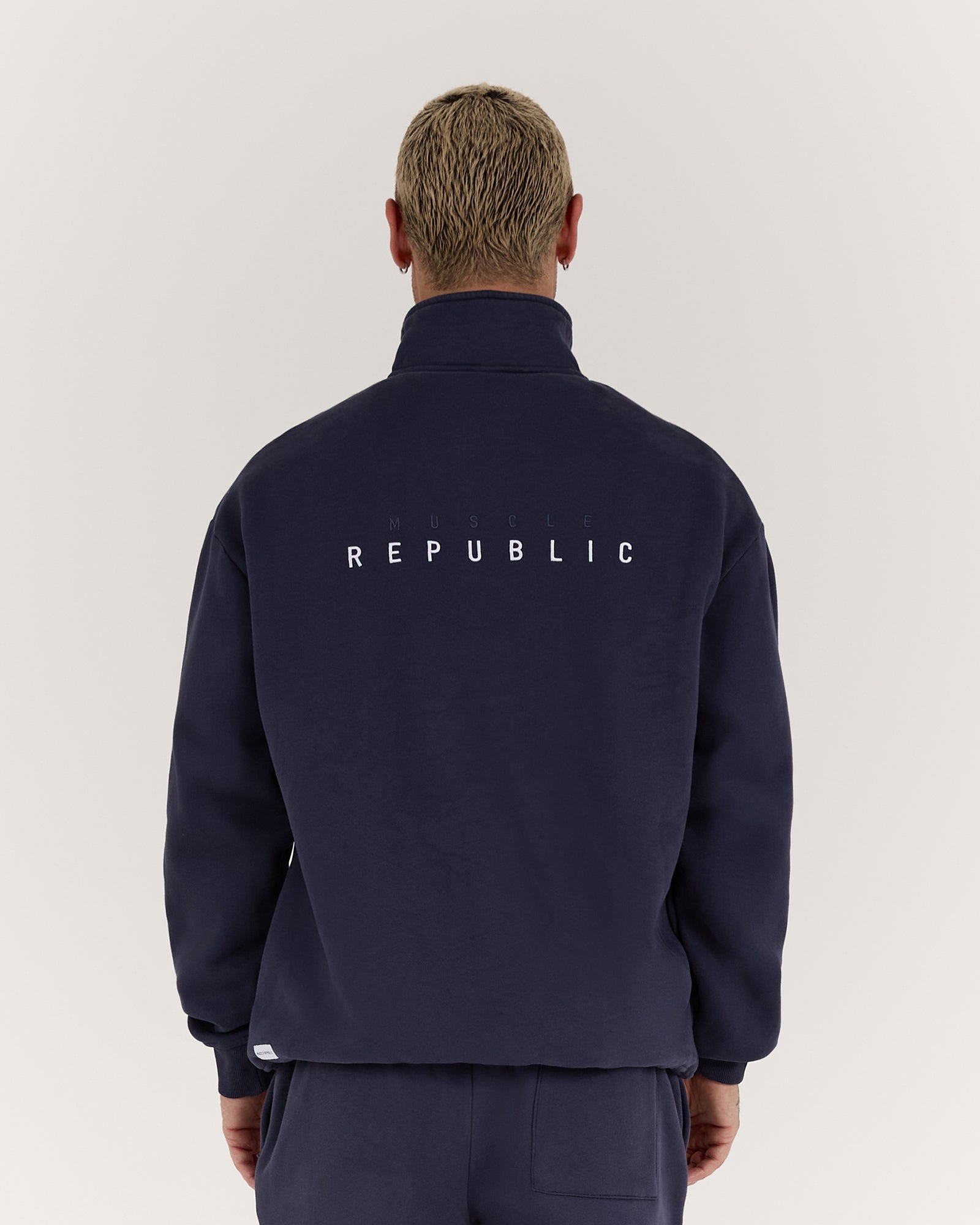 CLASSIC QUARTER ZIP JUMPER - OXFORD – MUSCLE REPUBLIC