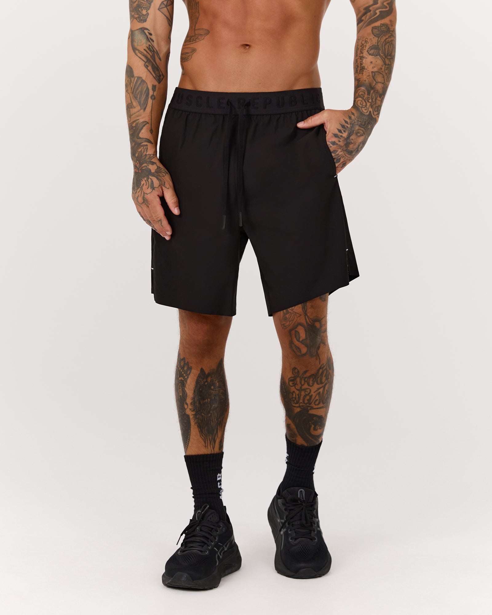 COMPOUND SHORTS 7" - BLACK – MUSCLE REPUBLIC