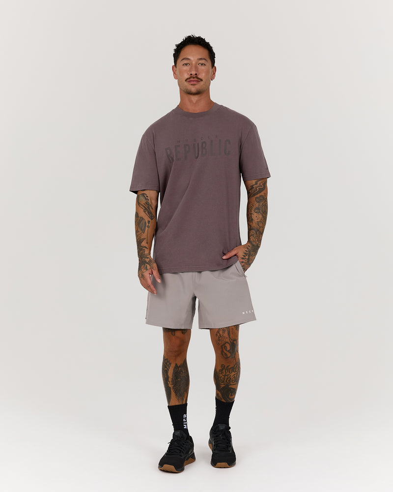 CONTENDER SHORTS 6" - MUSHROOM – MUSCLE REPUBLIC