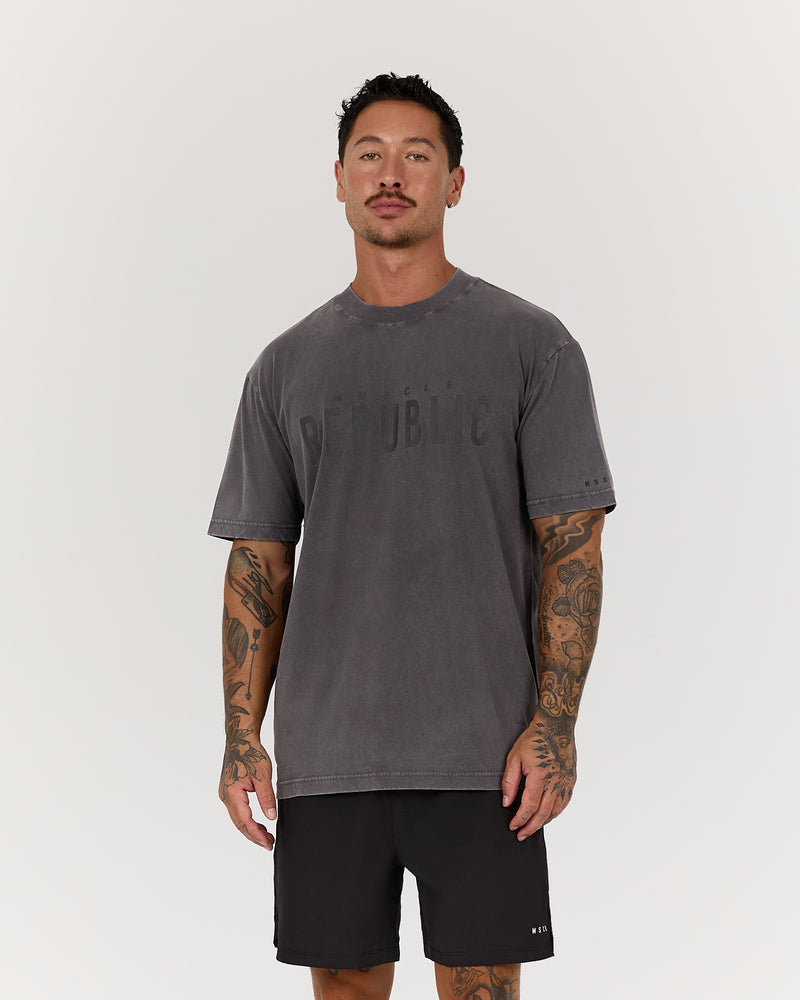EVOLUTION RETRO TEE - CHAR – MUSCLE REPUBLIC