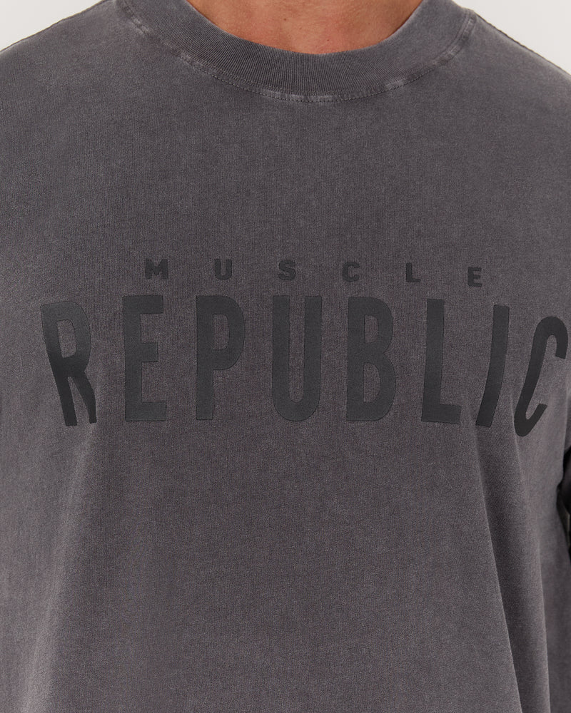 EVOLUTION RETRO TEE - CHAR – MUSCLE REPUBLIC
