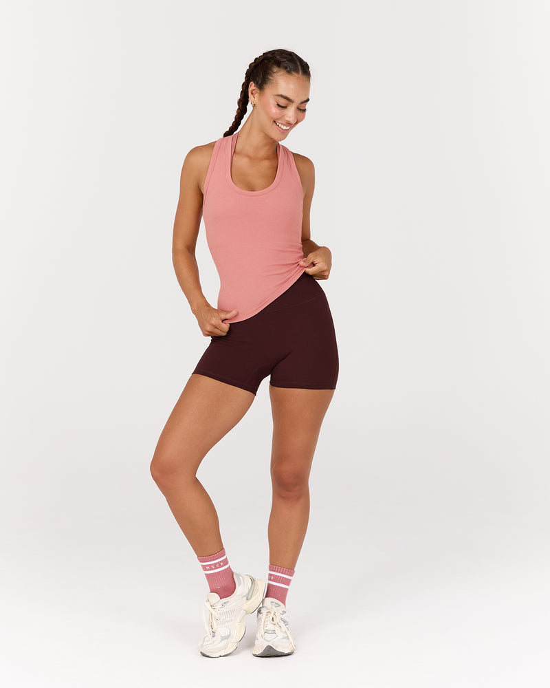 HYBRID RIBBED TANK - DUSTY ROSE – MUSCLE REPUBLIC