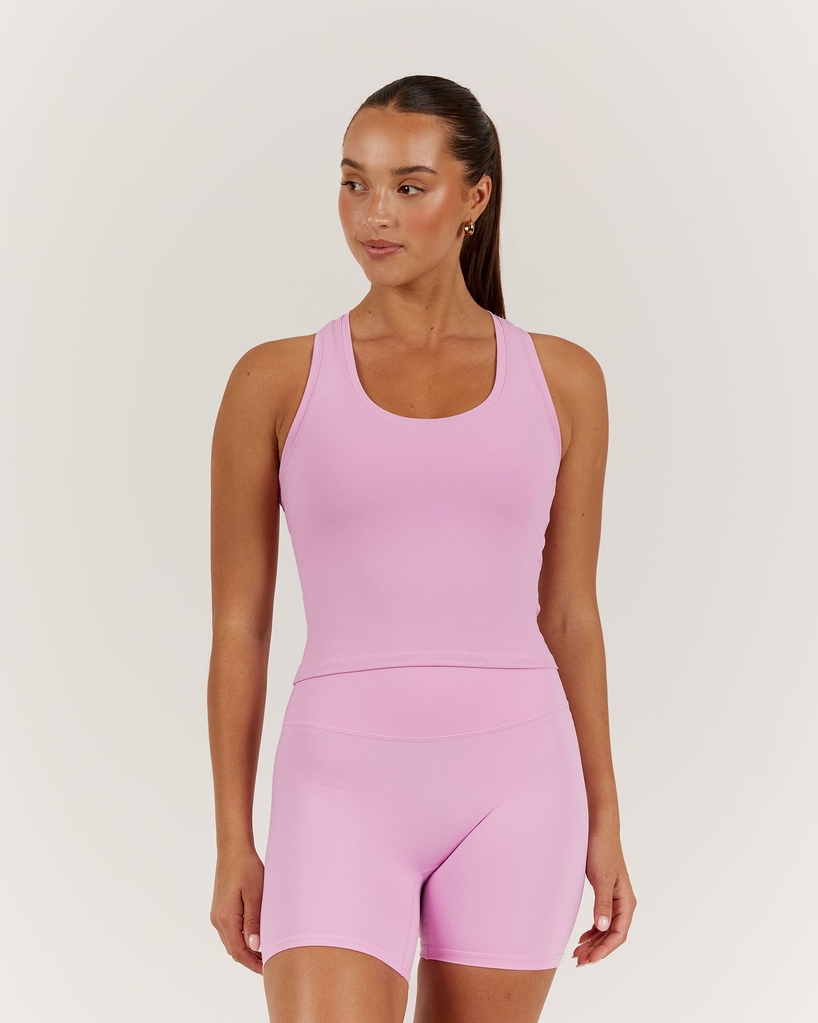 LUXE MIDRIFF TANK - GUAVA – MUSCLE REPUBLIC