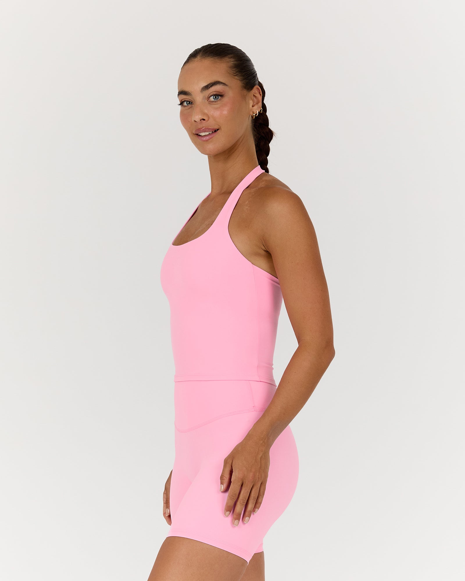 LUXE HALLY TOP - POP PINK – MUSCLE REPUBLIC