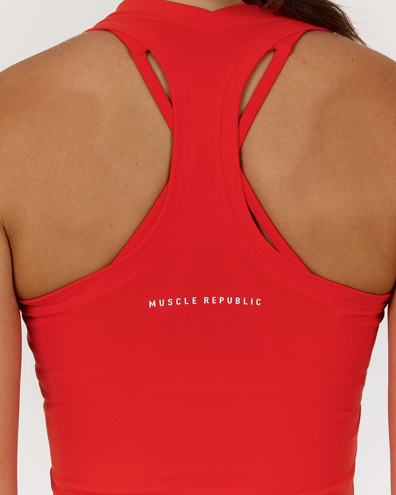 LUXE LONGLINE TANK - FIERY RED – MUSCLE REPUBLIC