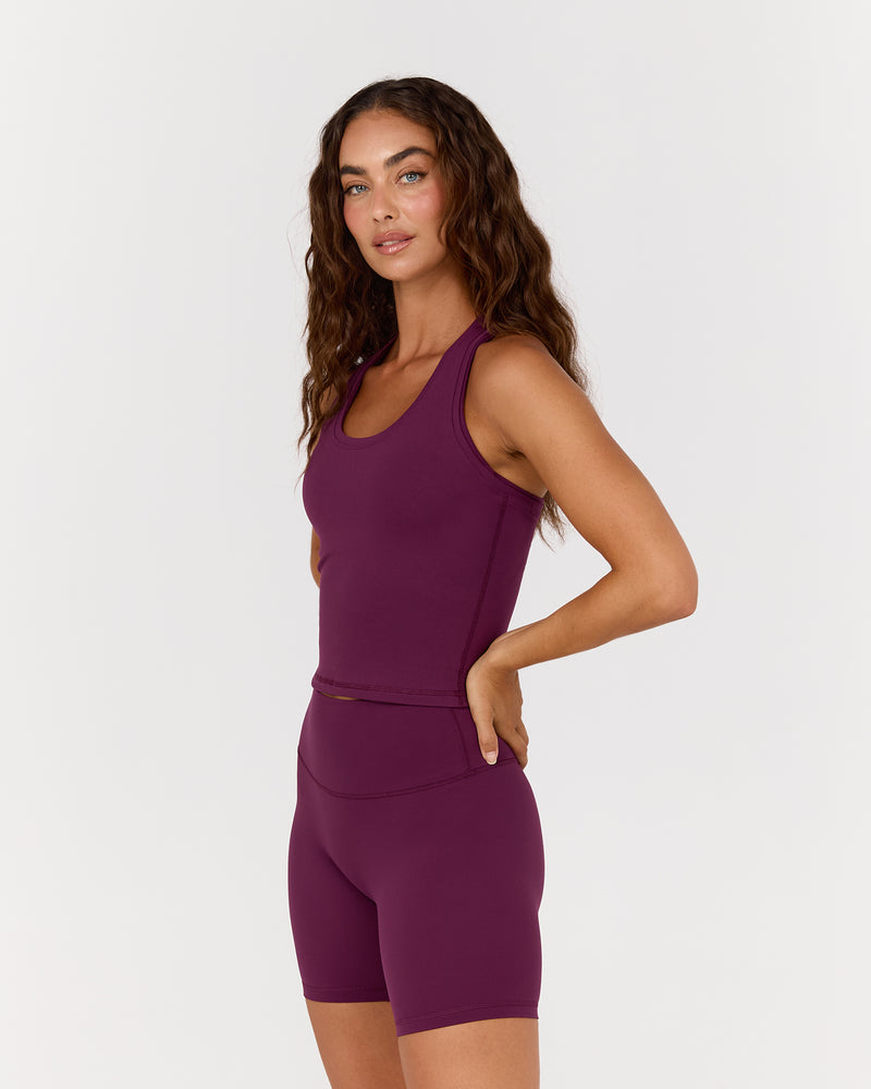 LUXE MIDRIFF TANK - BEET – MUSCLE REPUBLIC