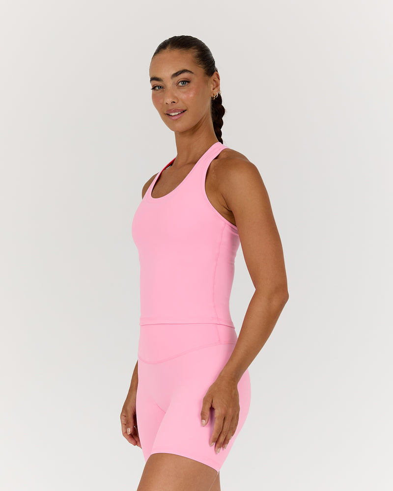 LUXE MIDRIFF TANK - POP PINK – MUSCLE REPUBLIC