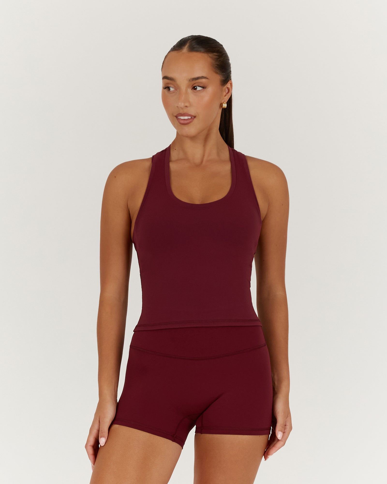 LUXE MIDRIFF TANK - BERRY – MUSCLE REPUBLIC