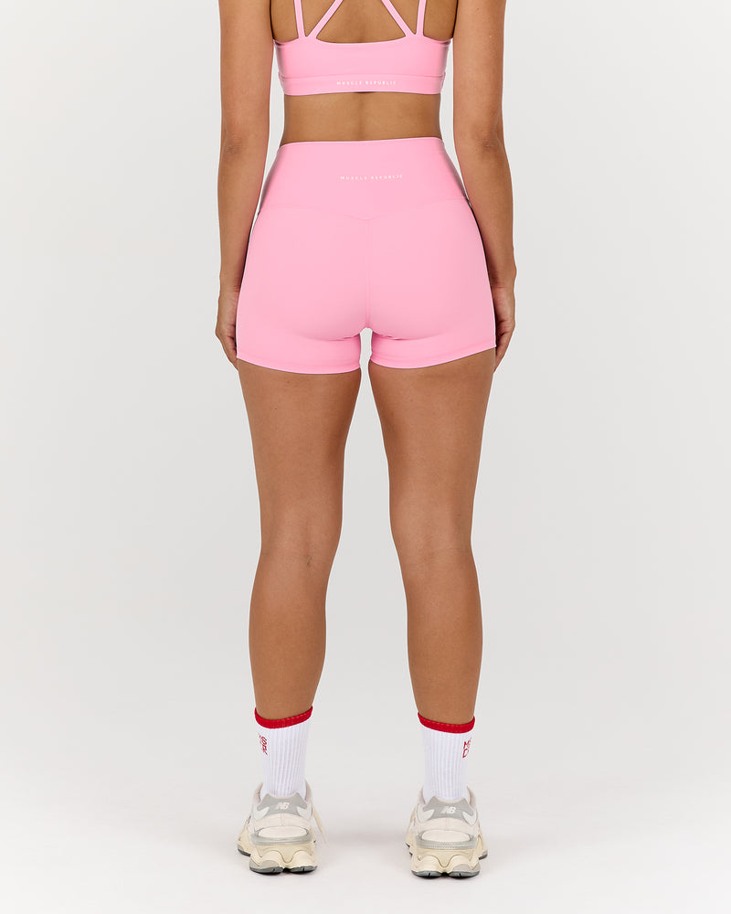LUXE MINI SHORTS - POP PINK – MUSCLE REPUBLIC