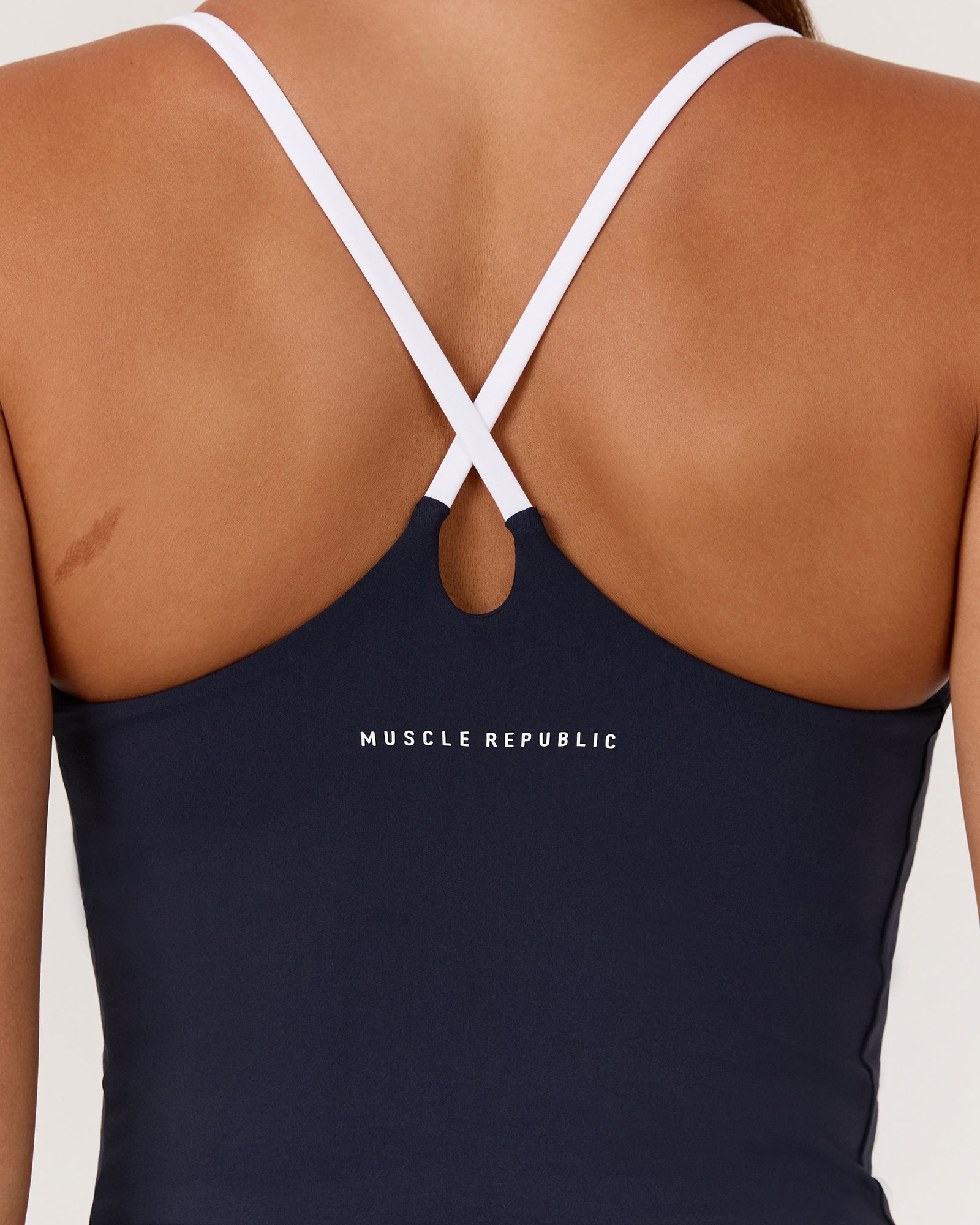 LUXE WILLOW TOP - DEEP NAVY WHITE – MUSCLE REPUBLIC