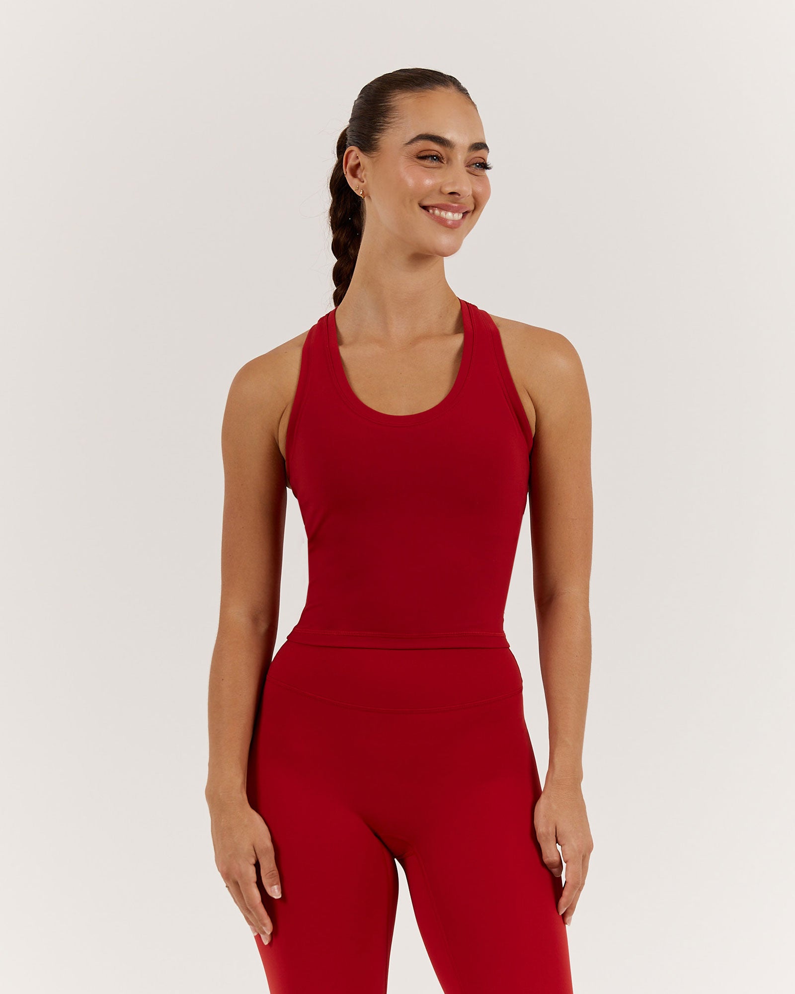 LUXE MIDRIFF TANK - CHERRY – MUSCLE REPUBLIC