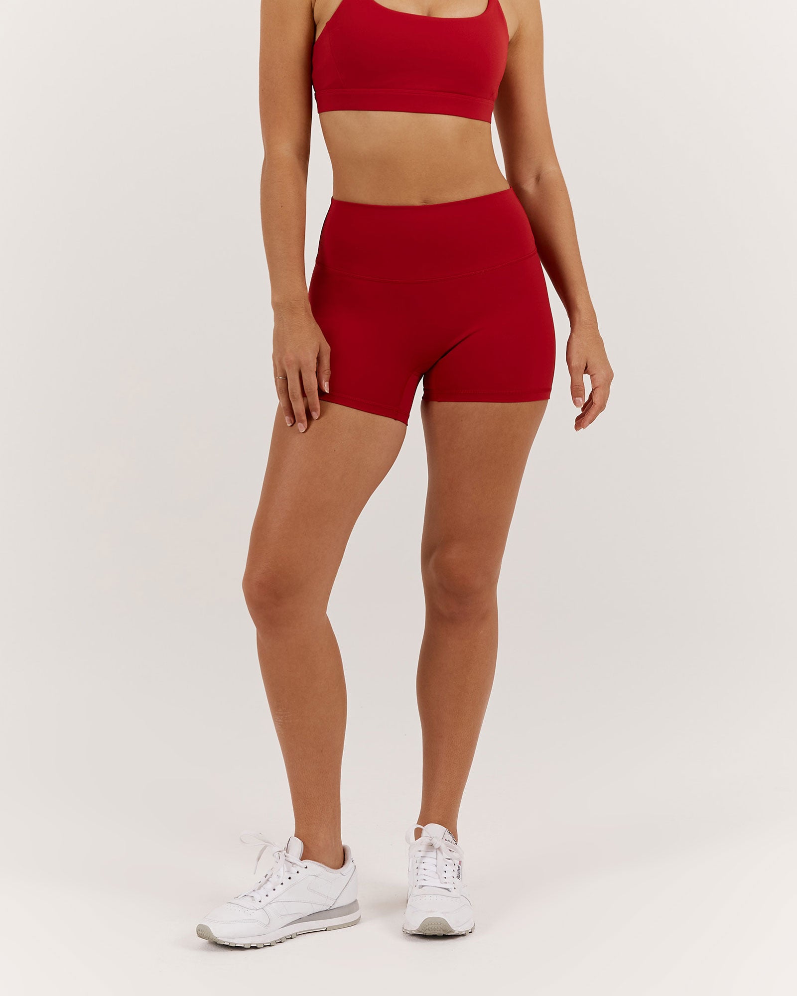 LUXE MINI SHORTS - CHERRY – MUSCLE REPUBLIC