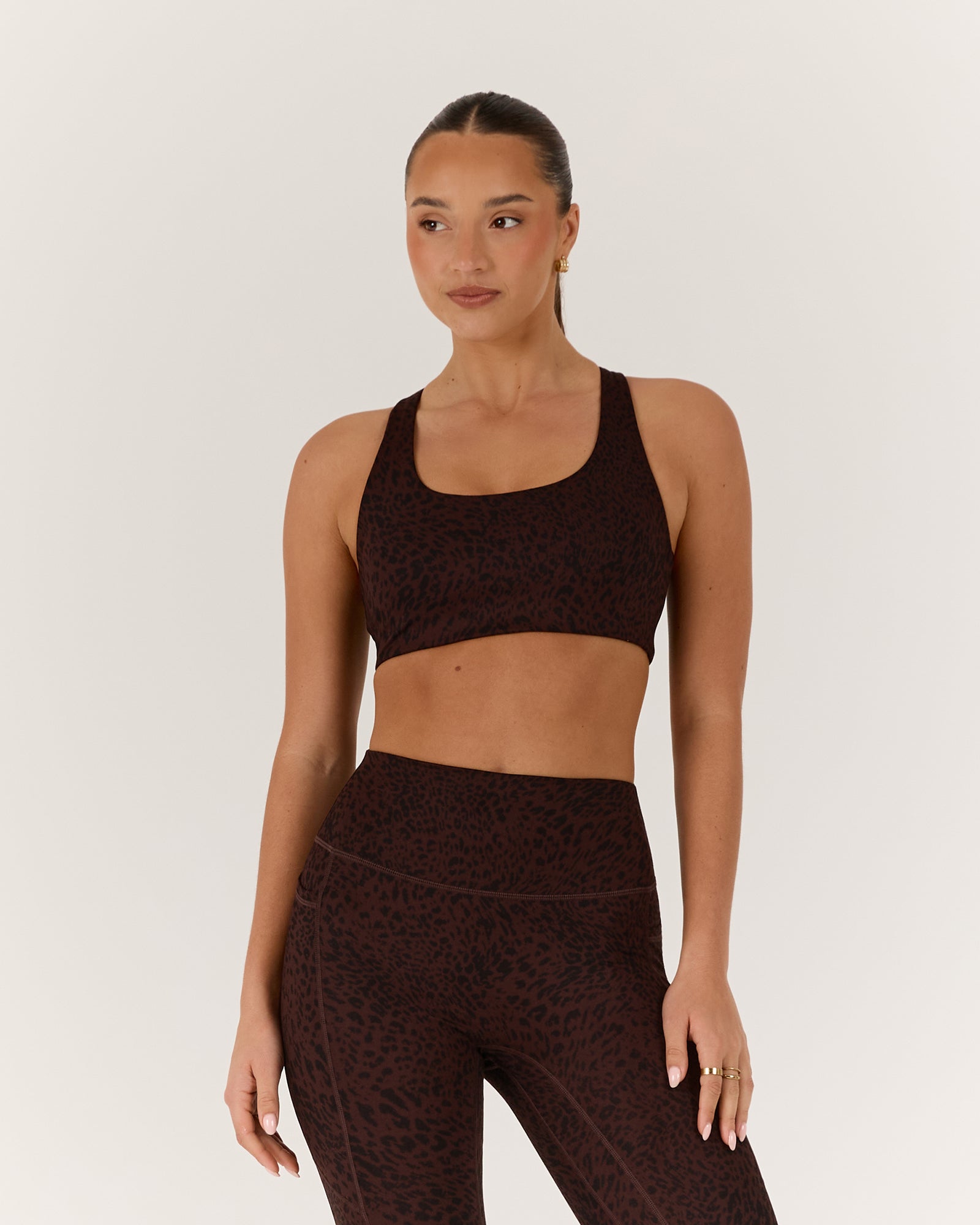 MOTION 360 CROSS BACK BRA - JAVA LEOPARD – MUSCLE REPUBLIC