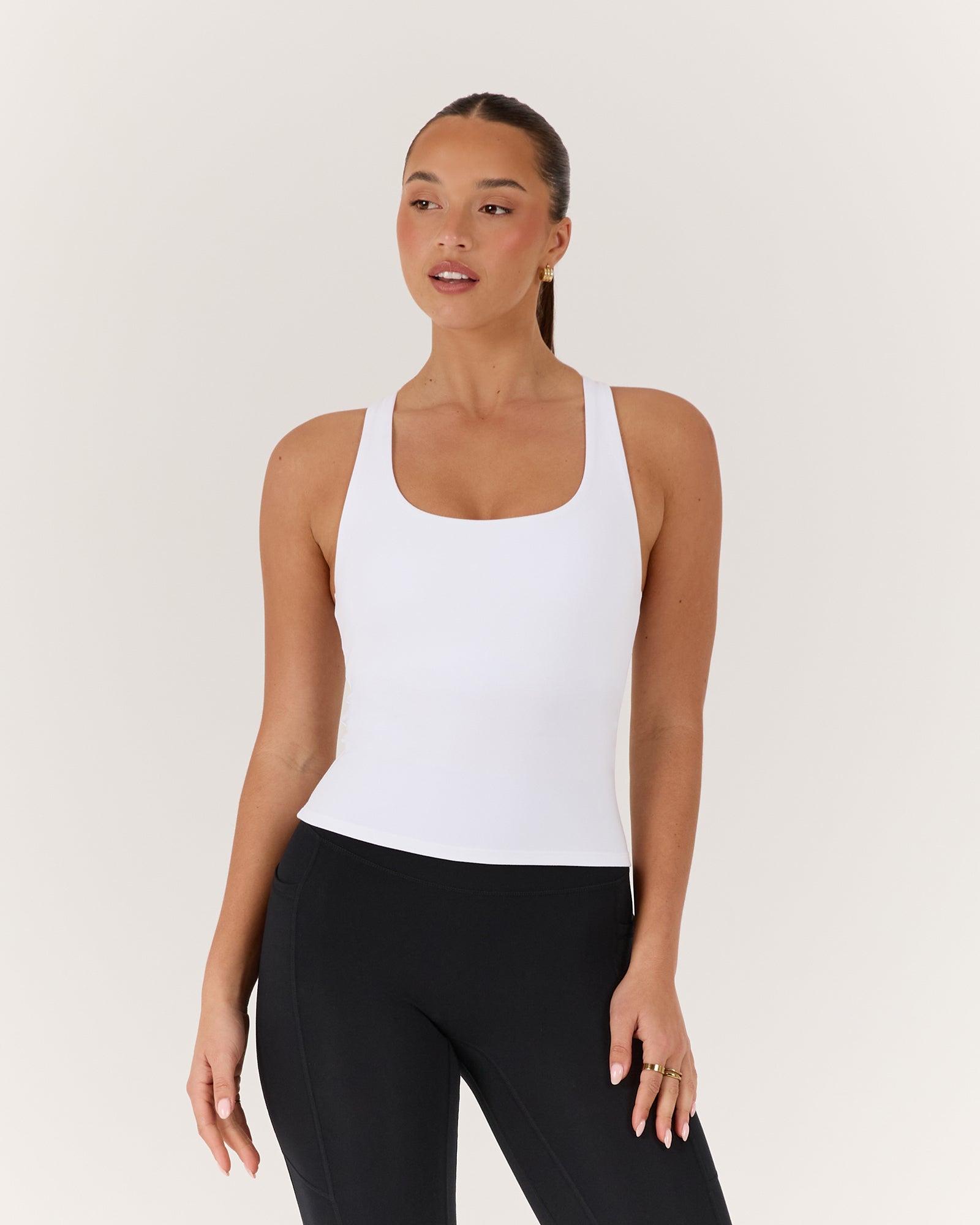 MOTION 360 CROSS BACK TOP - WHITE – MUSCLE REPUBLIC