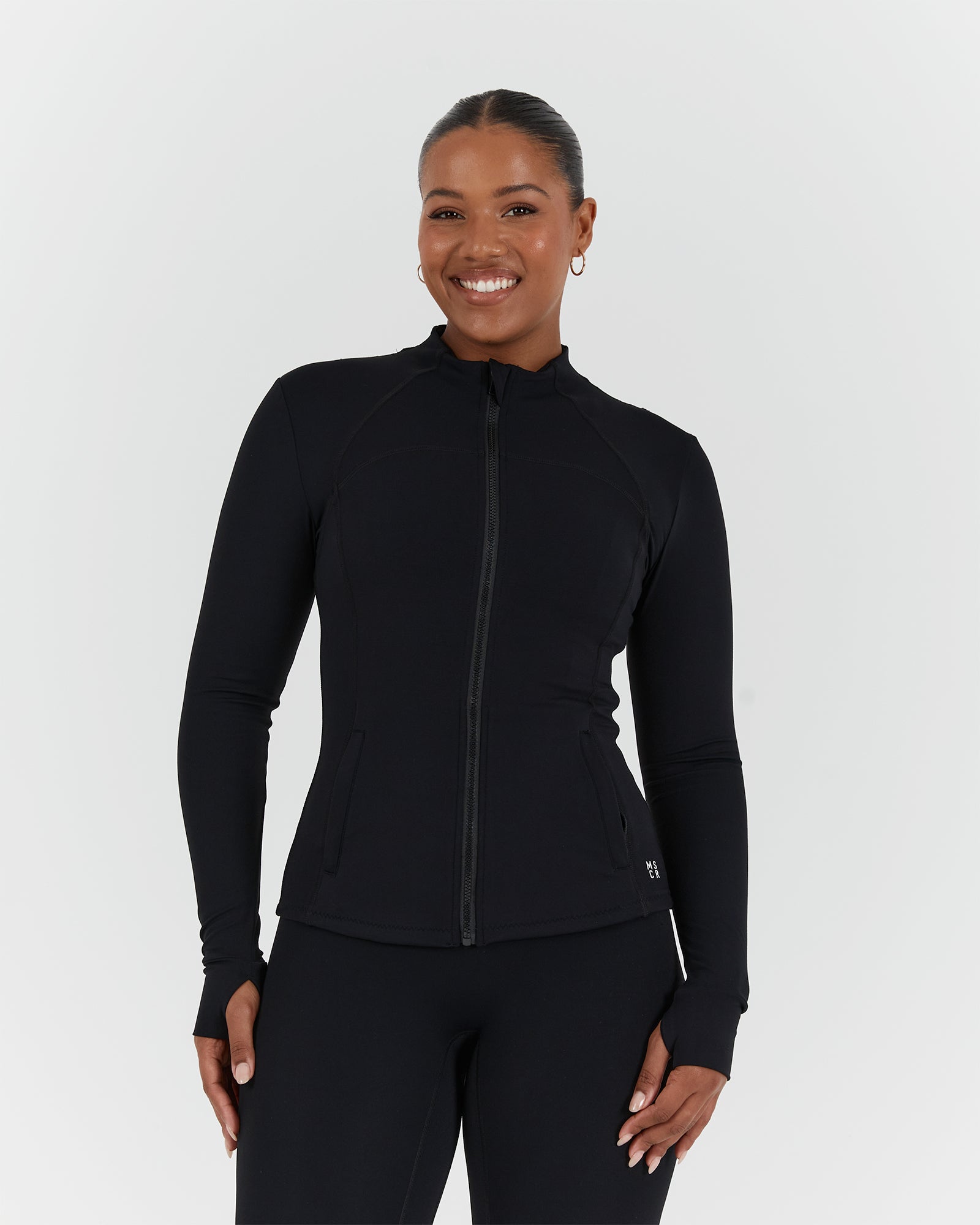 SCULPT ZIP UP JACKET - BLACK – MUSCLE REPUBLIC