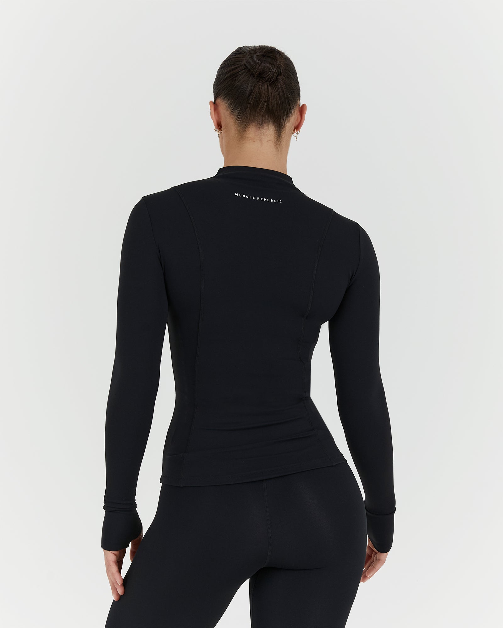 SCULPT ZIP UP JACKET - BLACK – MUSCLE REPUBLIC