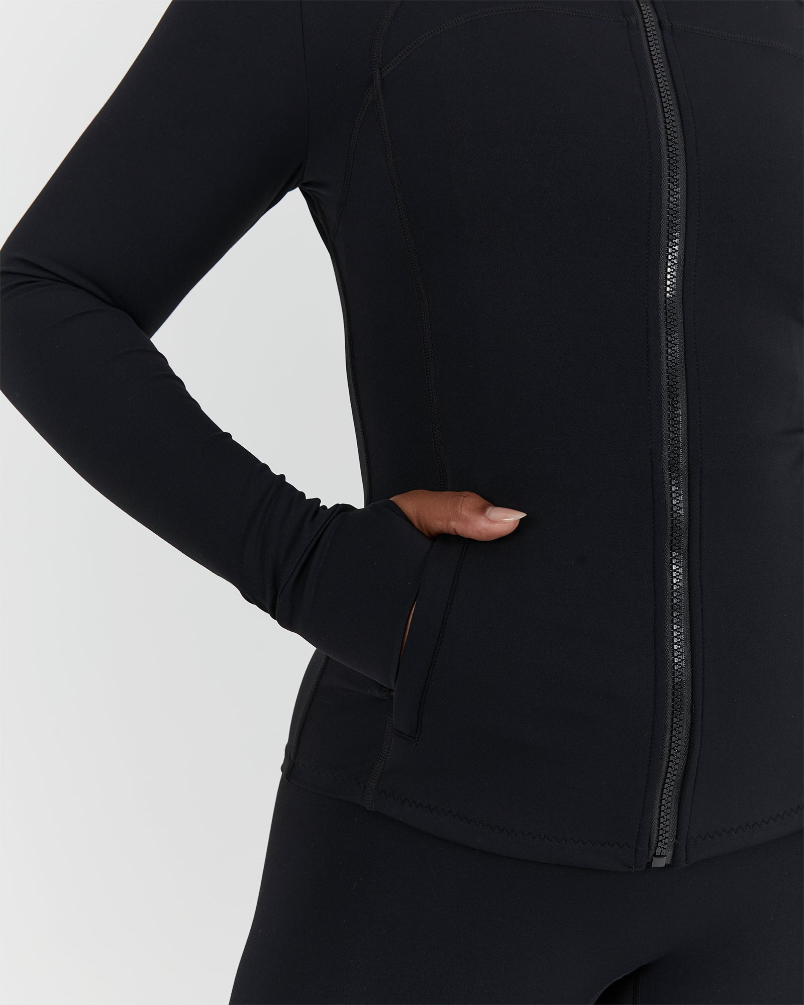 SCULPT ZIP UP JACKET - BLACK – MUSCLE REPUBLIC