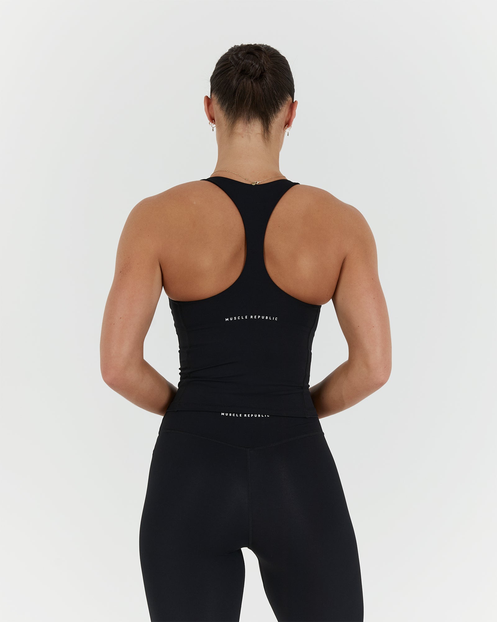 SCULPT RACER TOP - BLACK – MUSCLE REPUBLIC