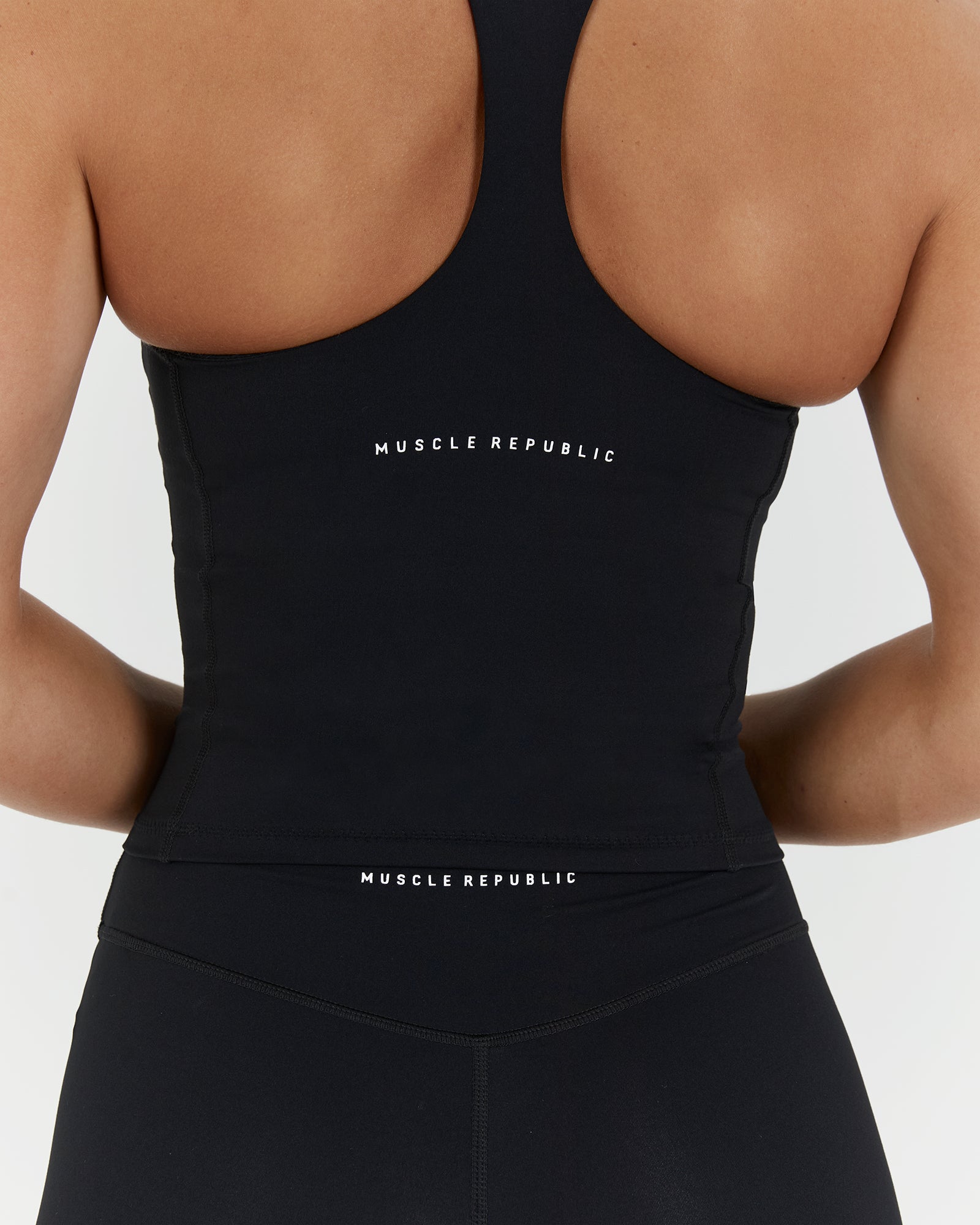 SCULPT RACER TOP - BLACK – MUSCLE REPUBLIC