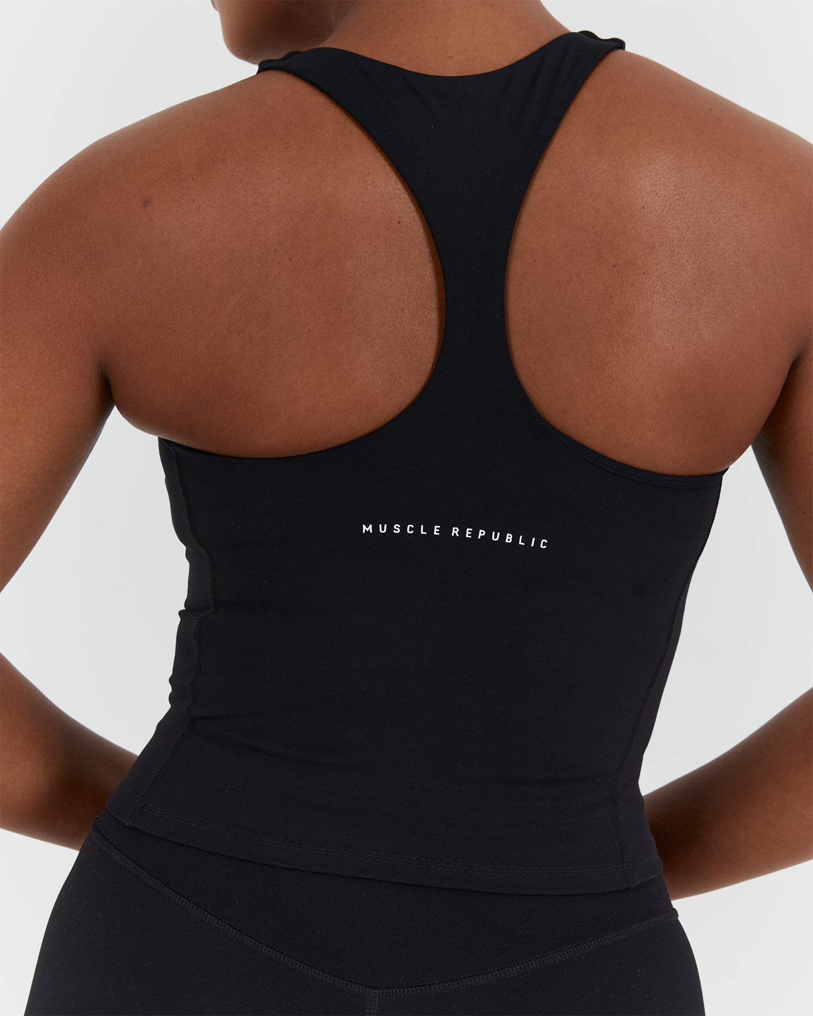SCULPT RACER TOP - BLACK – MUSCLE REPUBLIC