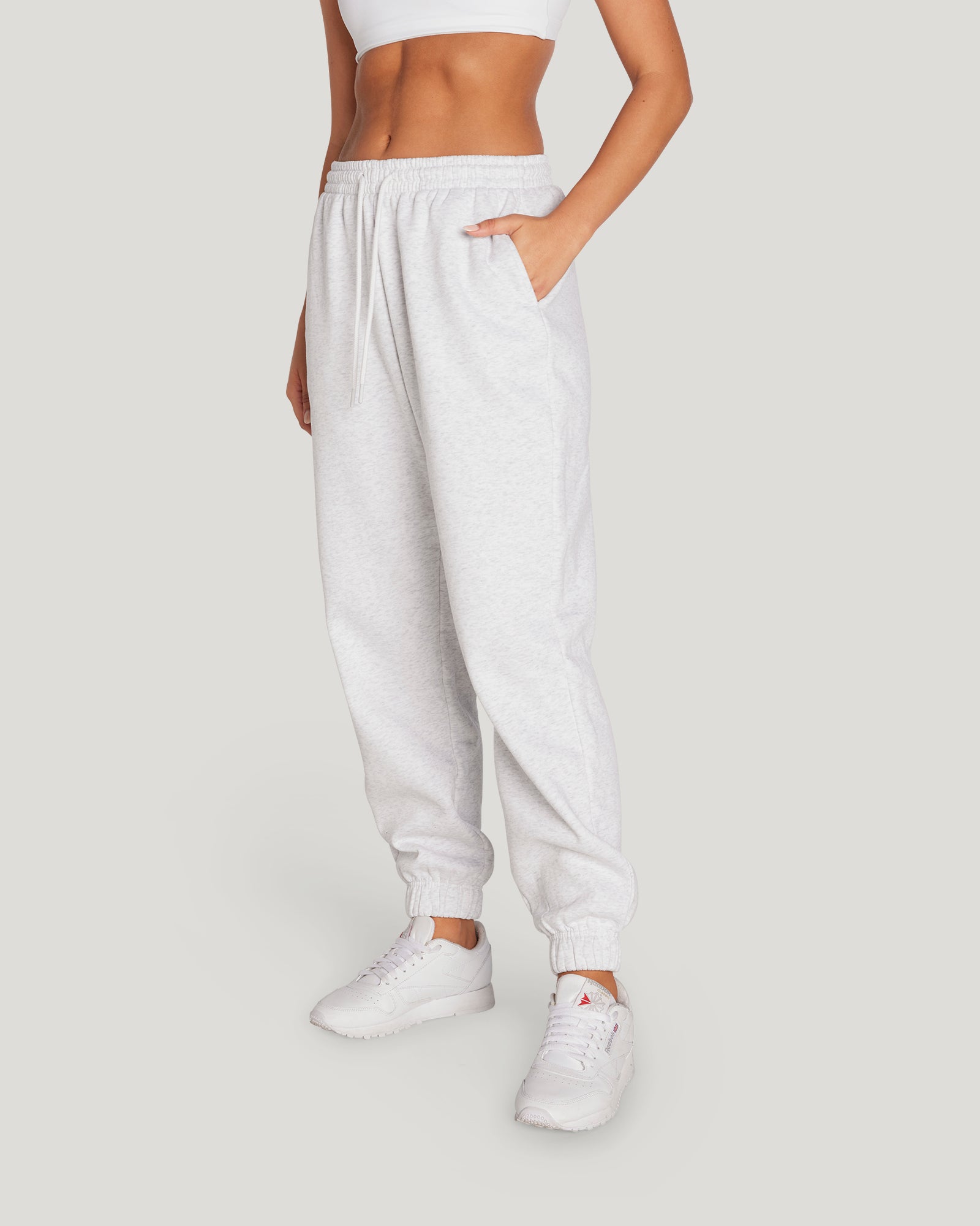 OVERSIZED TRACKIES - SNOW GREY – MUSCLE REPUBLIC