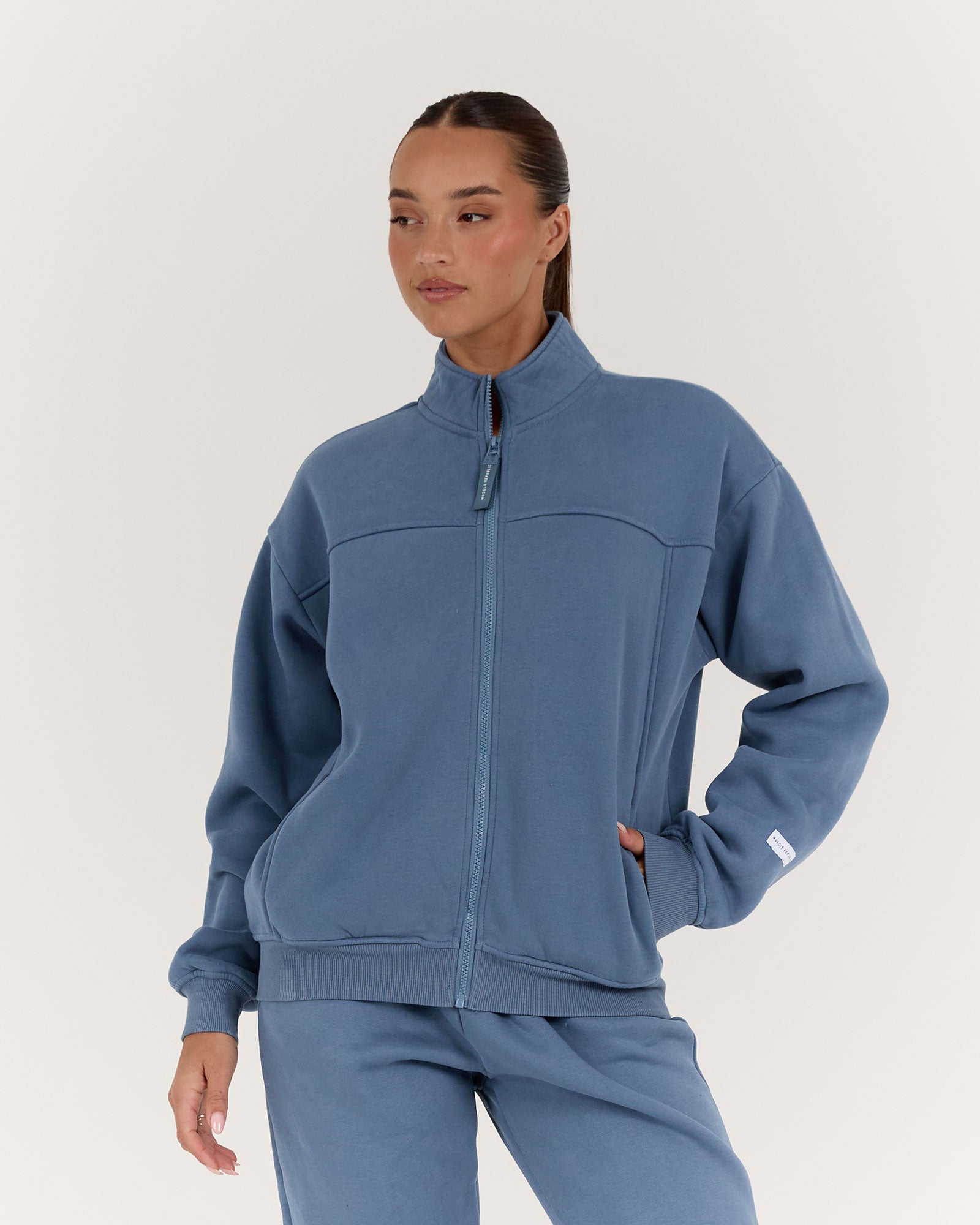 ZIP UP FUNNEL JUMPER - VINTAGE BLUE – MUSCLE REPUBLIC