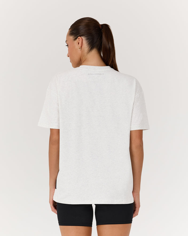 RELAXED ICON TEE - SNOW GREY – MUSCLE REPUBLIC