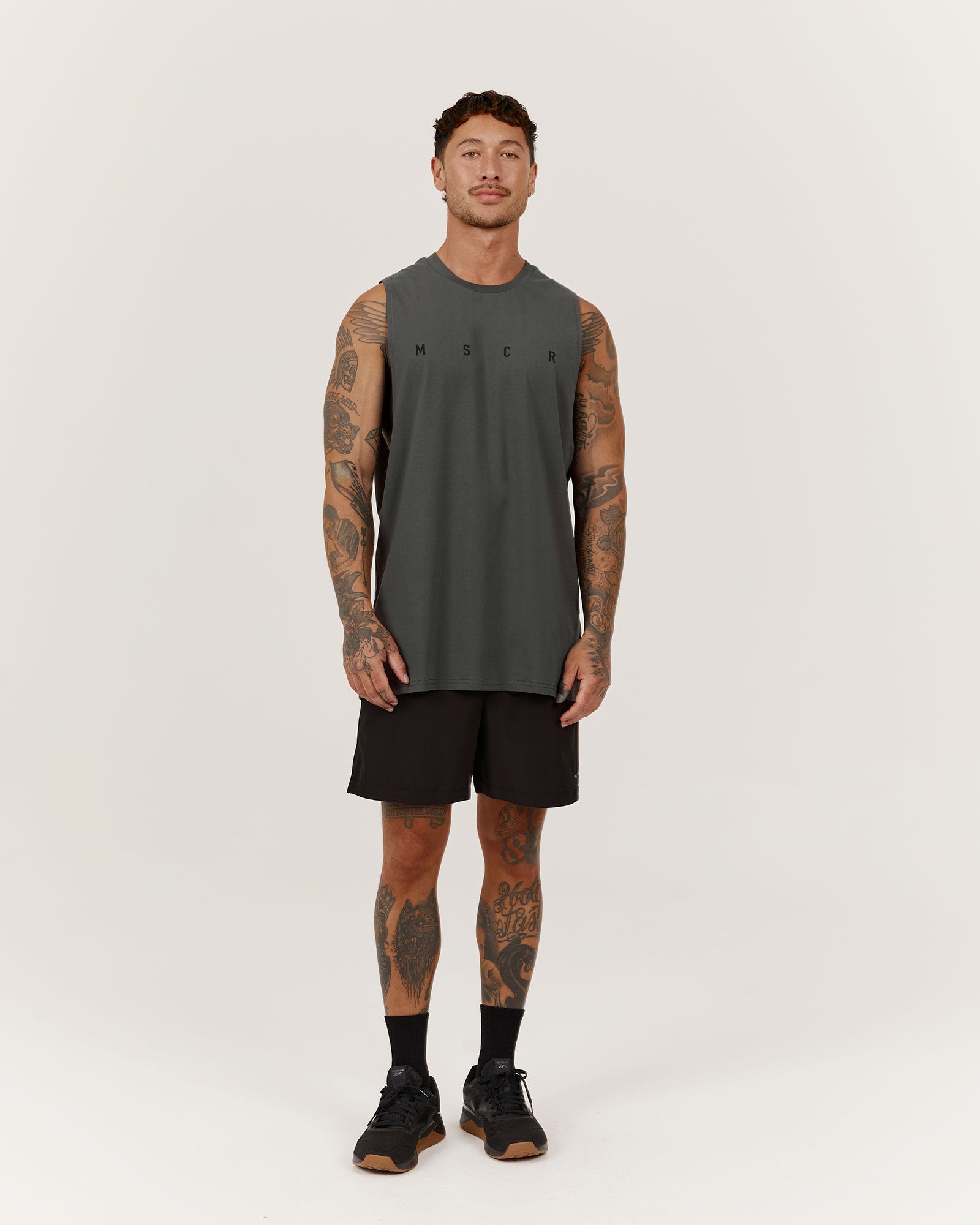 ROCKY MUSCLE TANK - CHAR – MUSCLE REPUBLIC