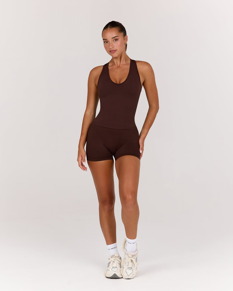 SEAMLESS RACER BACK TOP - CHESTNUT – MUSCLE REPUBLIC