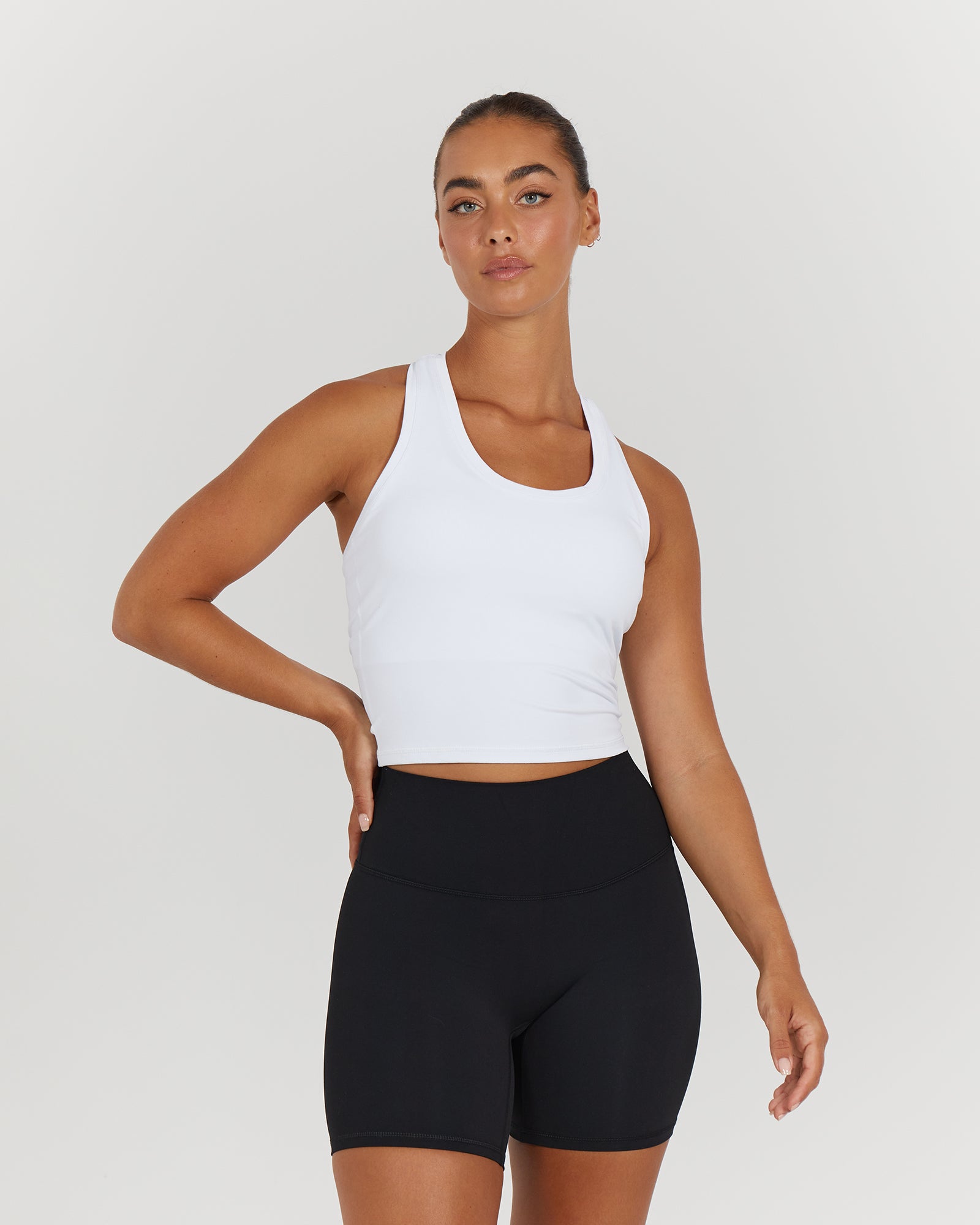 LUXE MIDRIFF TANK - WHITE – MUSCLE REPUBLIC
